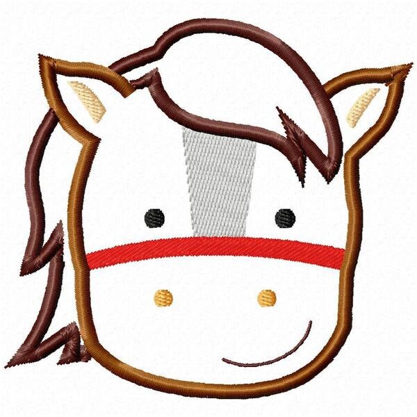 Stickdatei Applikation Pferd Nr. 167 Pferdekopf Pferdemähne Applikatio – Taeradesign